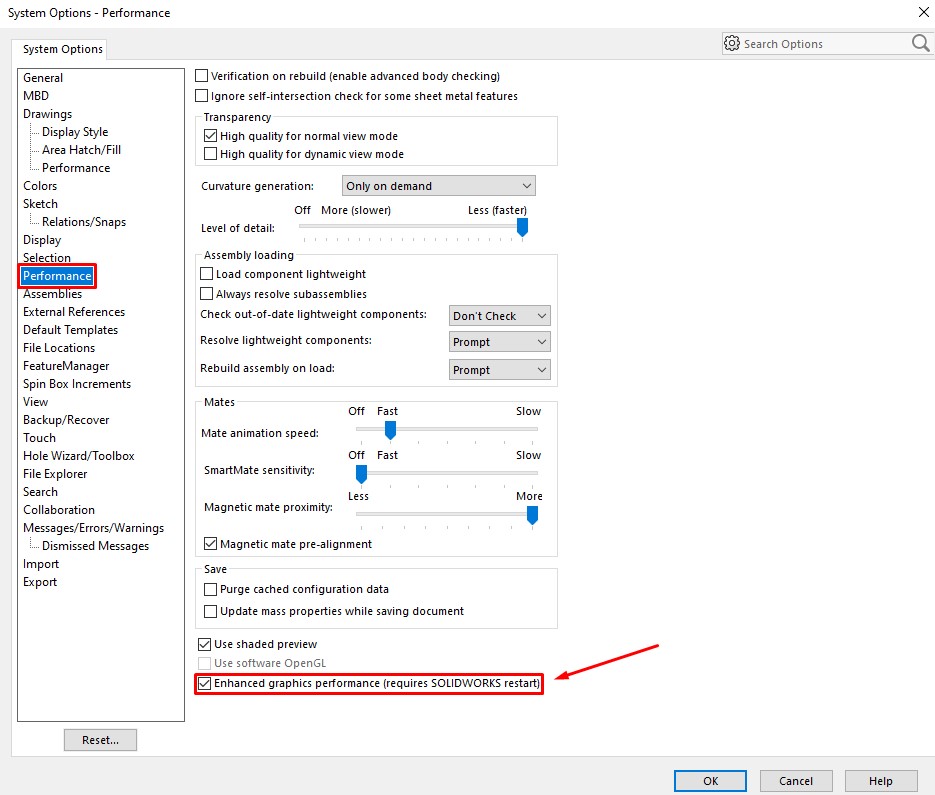 Rešavanje problema sa grafikom u SolidWorks-u | SOLFINS